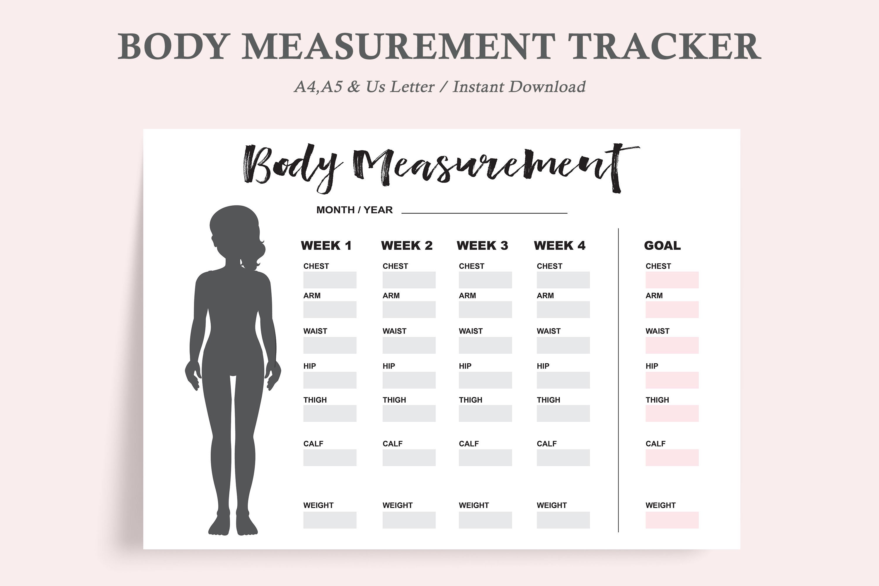 Body Measurement Trackerbody Progress Trackerworkout - Etsy