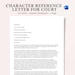 Court Character Reference Letter,character Statement for Court,court ...