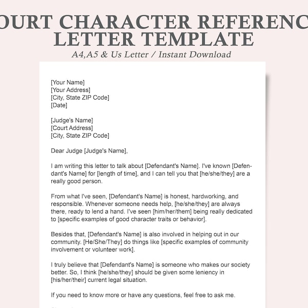 Character Letter for Judge - Etsy