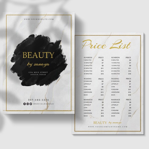 Psd Price List Template - Etsy