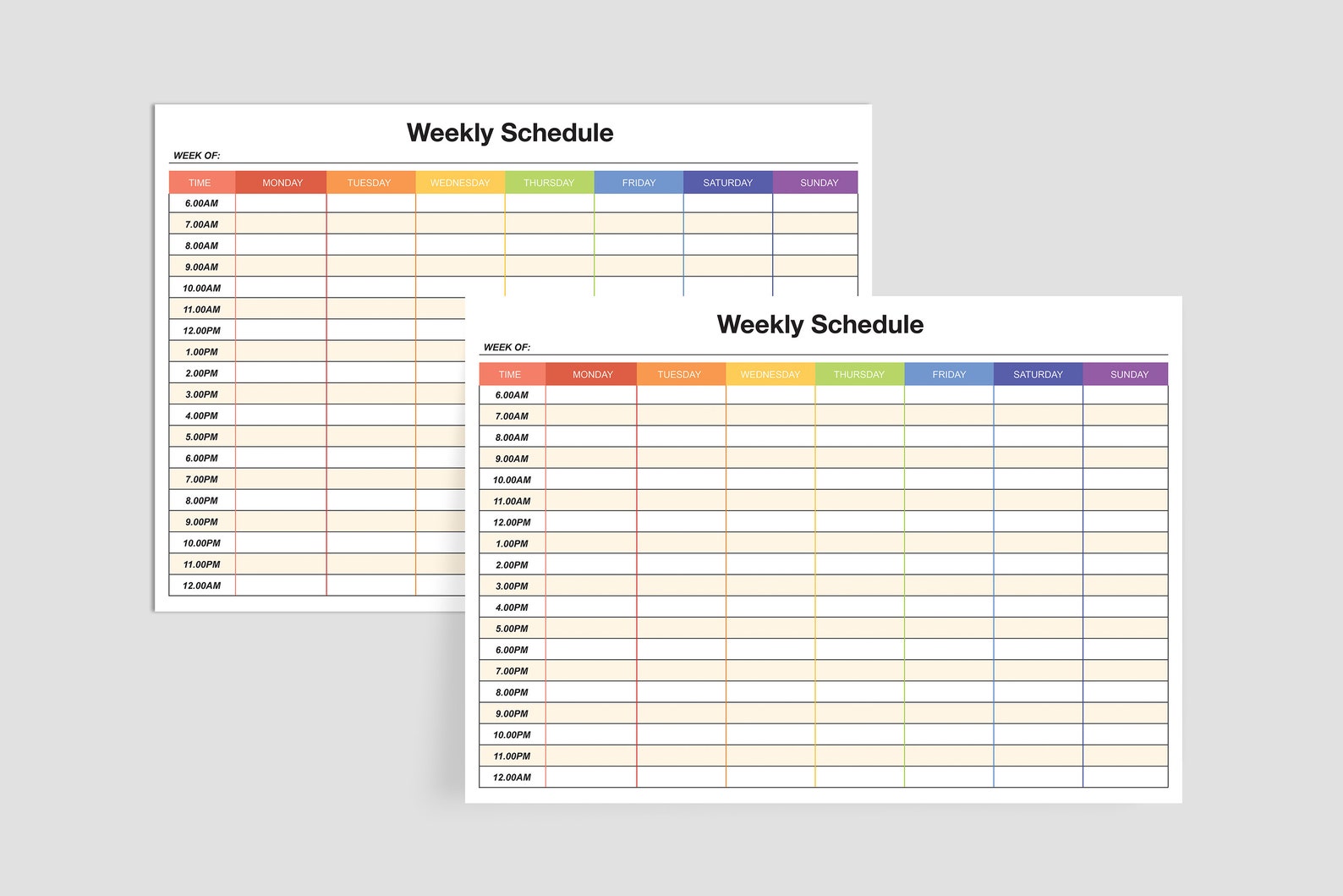 Weekly Timetable Planner,hourly Weekly Schedule Template,weekly Hourly ...