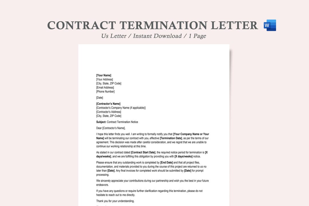 Contract Termination Letter,terminate Employment Letter,contract ...