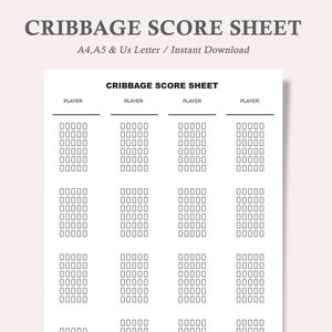 Cribbage Score Chart,cribbage Score Sheet,cribbage Points Chart,cribbage Score Card,cribbage ...