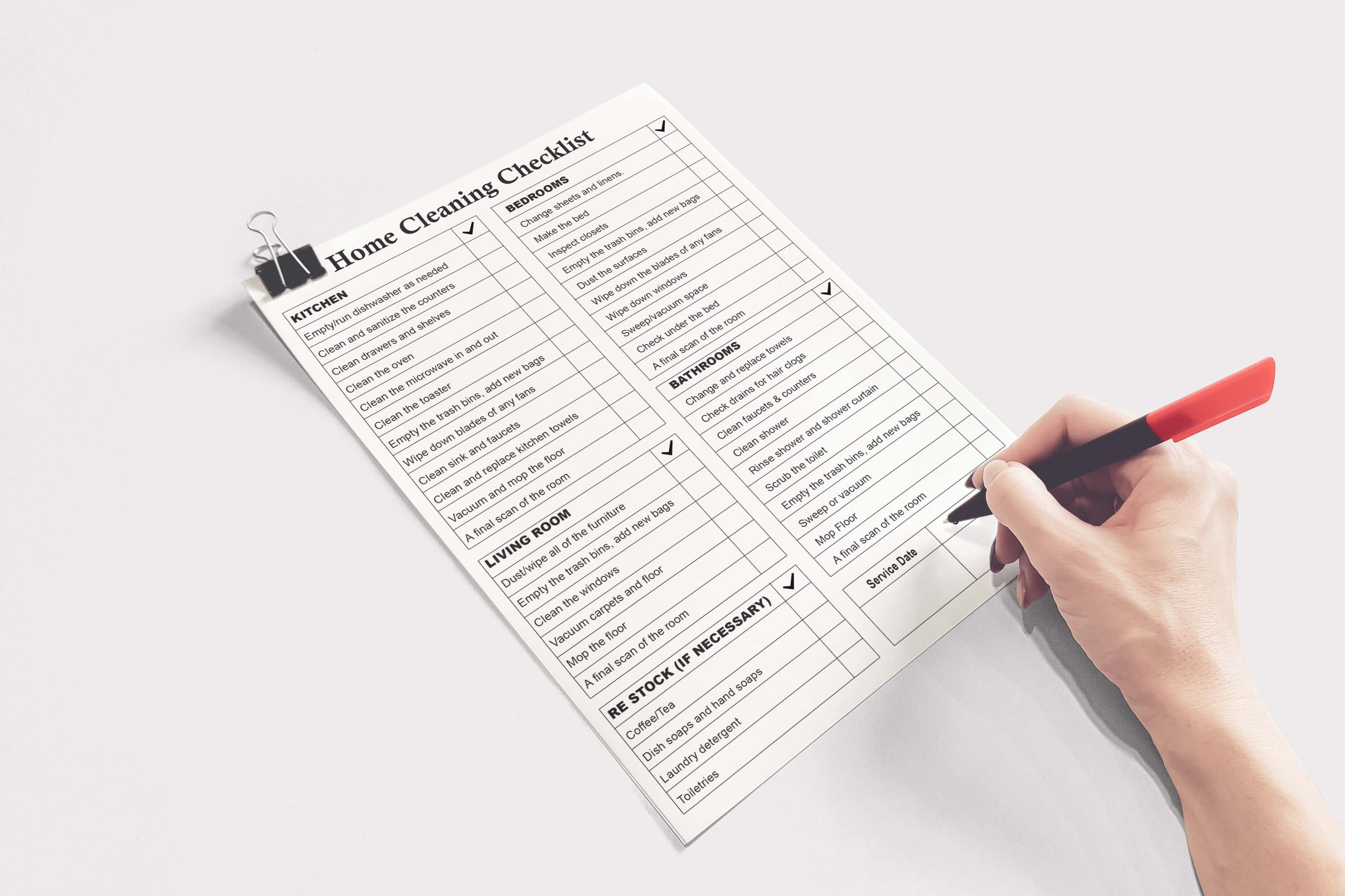 House Cleaning Checklist,check off List for Cleaning House,clean House ...