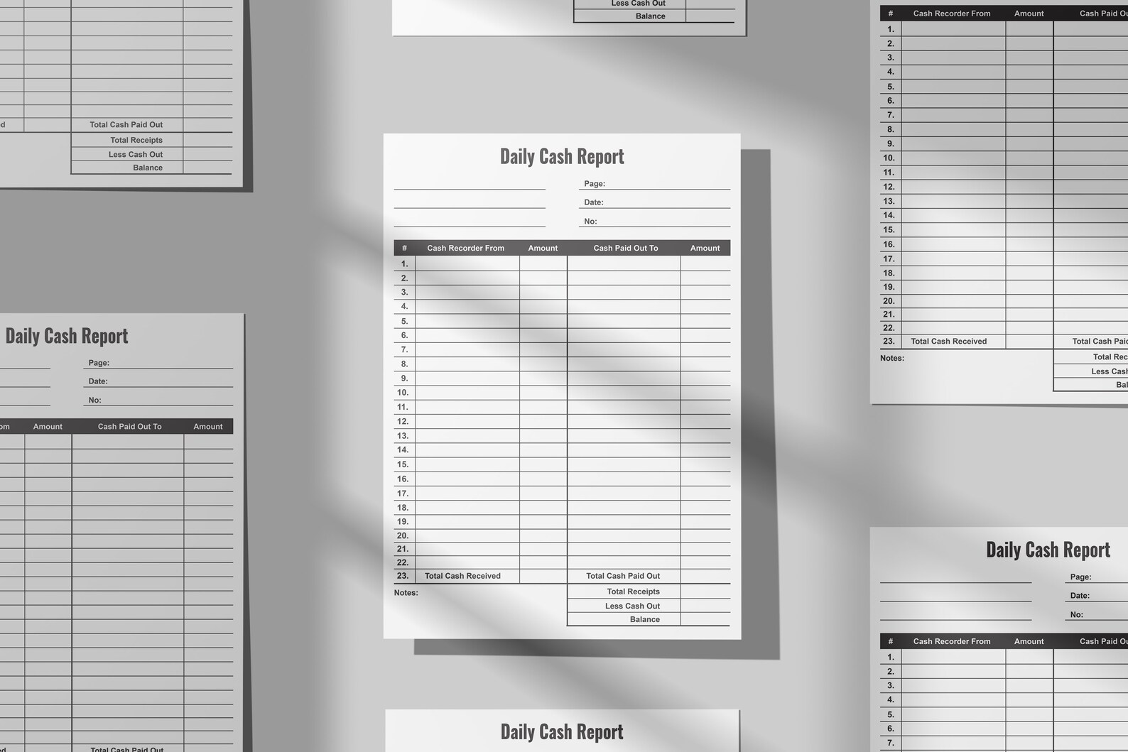 Daily Cash Report,cash Log Sheet,cash Tracker,cash Book,cash Record ...