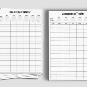 Body Measurement Tracker,body Measurement Tracker Printable,body ...
