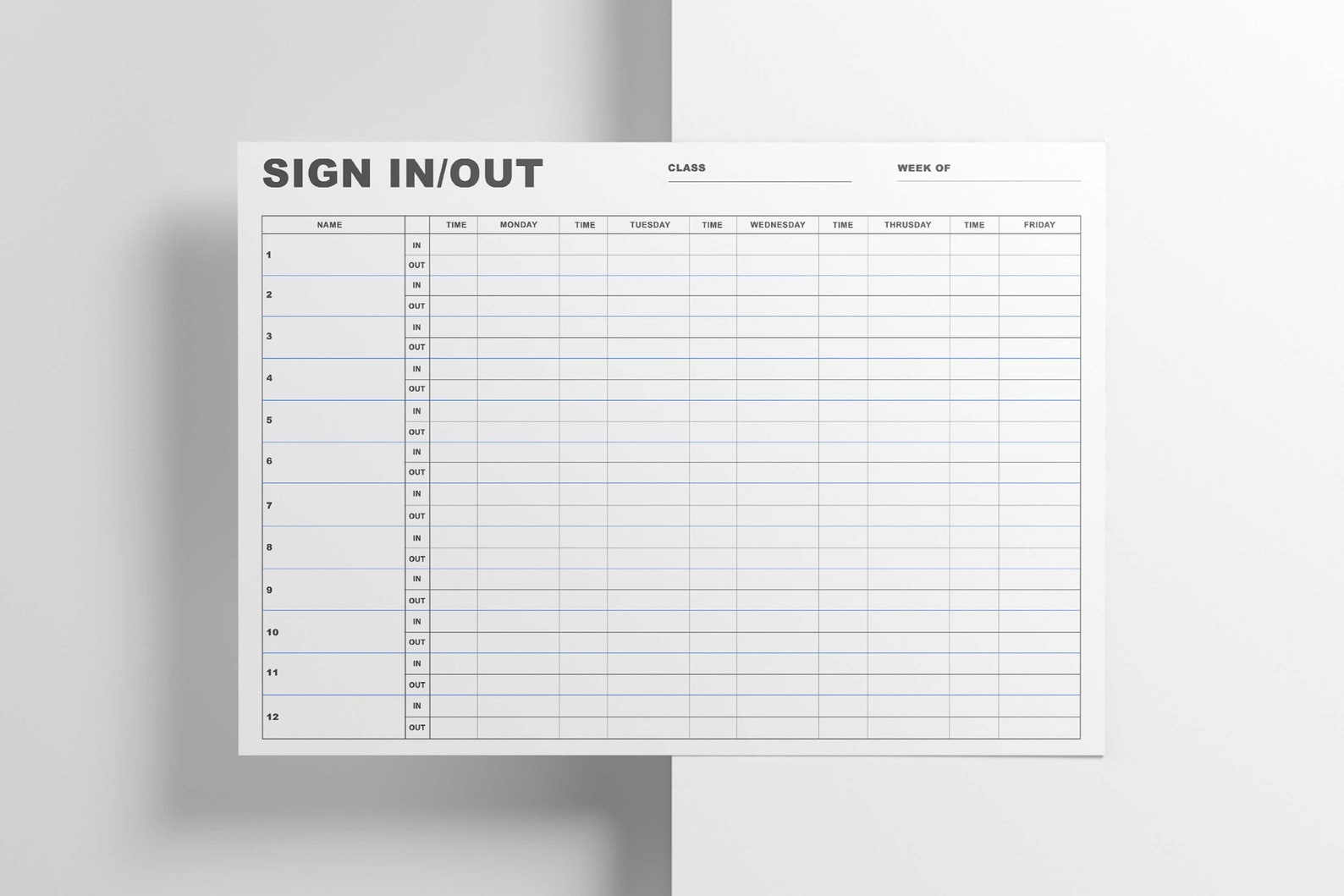 Sign in Sign Out Sheet,sign in and Out Sheet,staff Sign in and Out ...