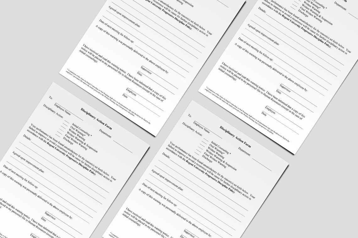 Disciplinary Action Forms,employee Discipline Form,employee Warning ...