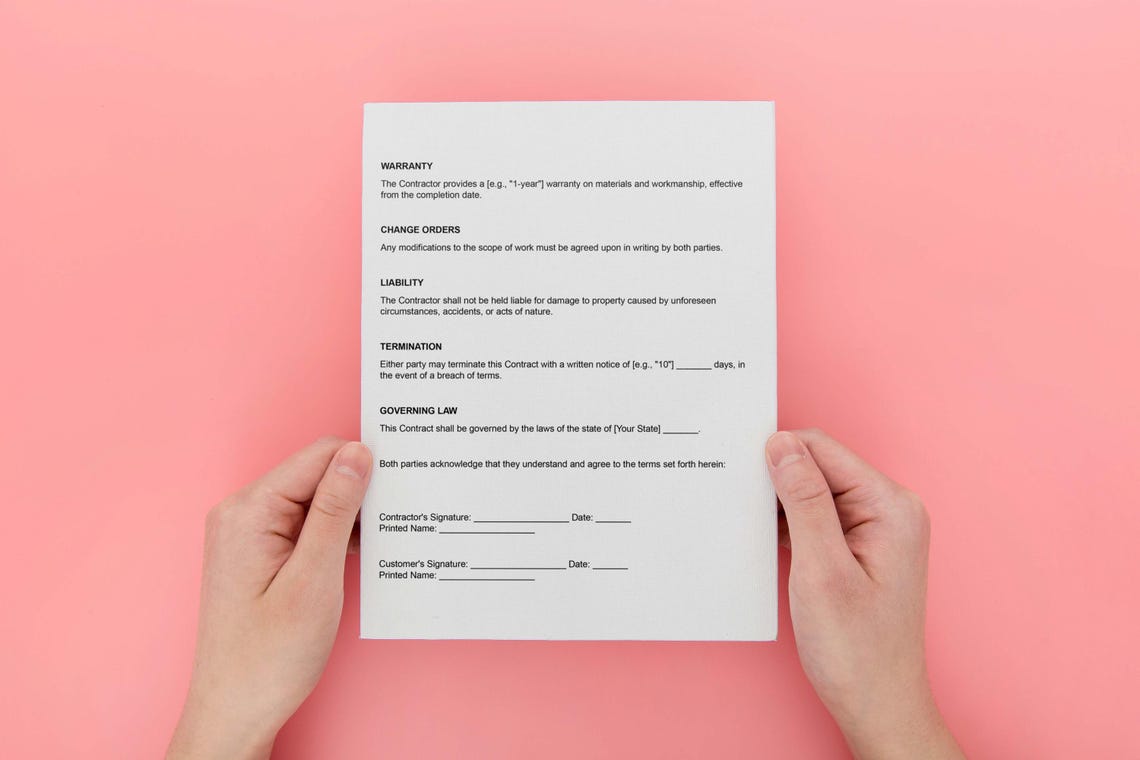 Fence Contract,fence Contract Template,fence Installation Contract ...