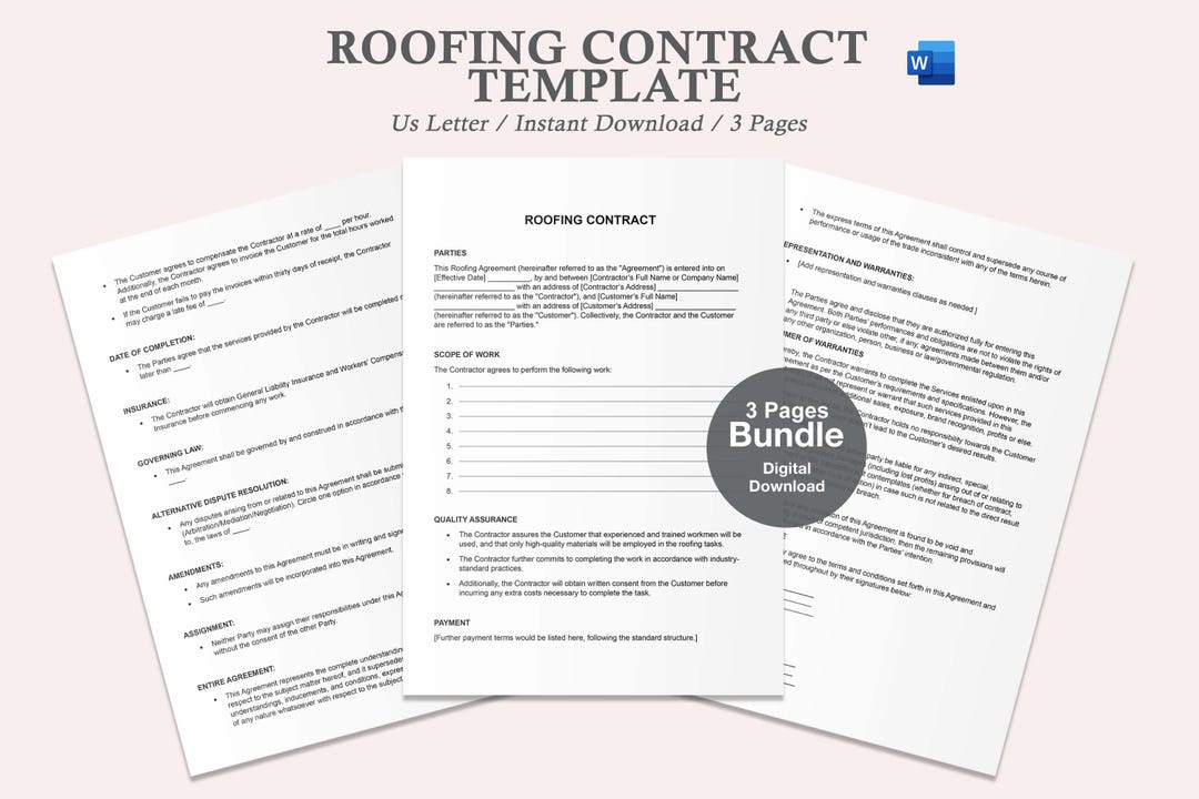 Roofing Contract Template,roofing Contract Examples,sample Roofing ...
