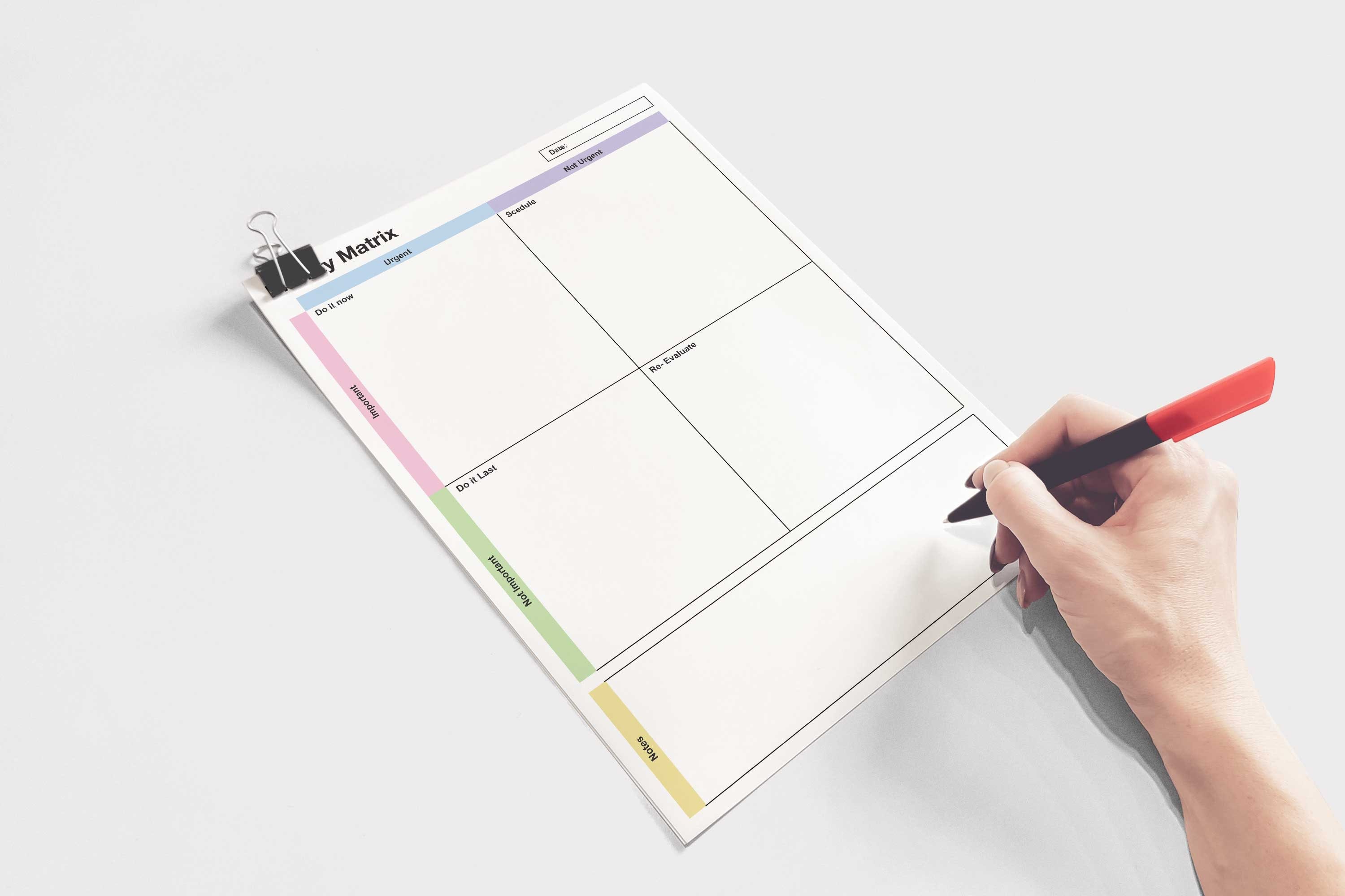 Priority Matrix Printable Pack,eisenhower Productivity Matrix ...