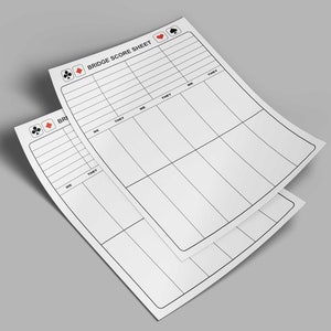 Rummy Score Sheet,game Score Card,gin Rummy,rummy Log,gaming Tracker ...