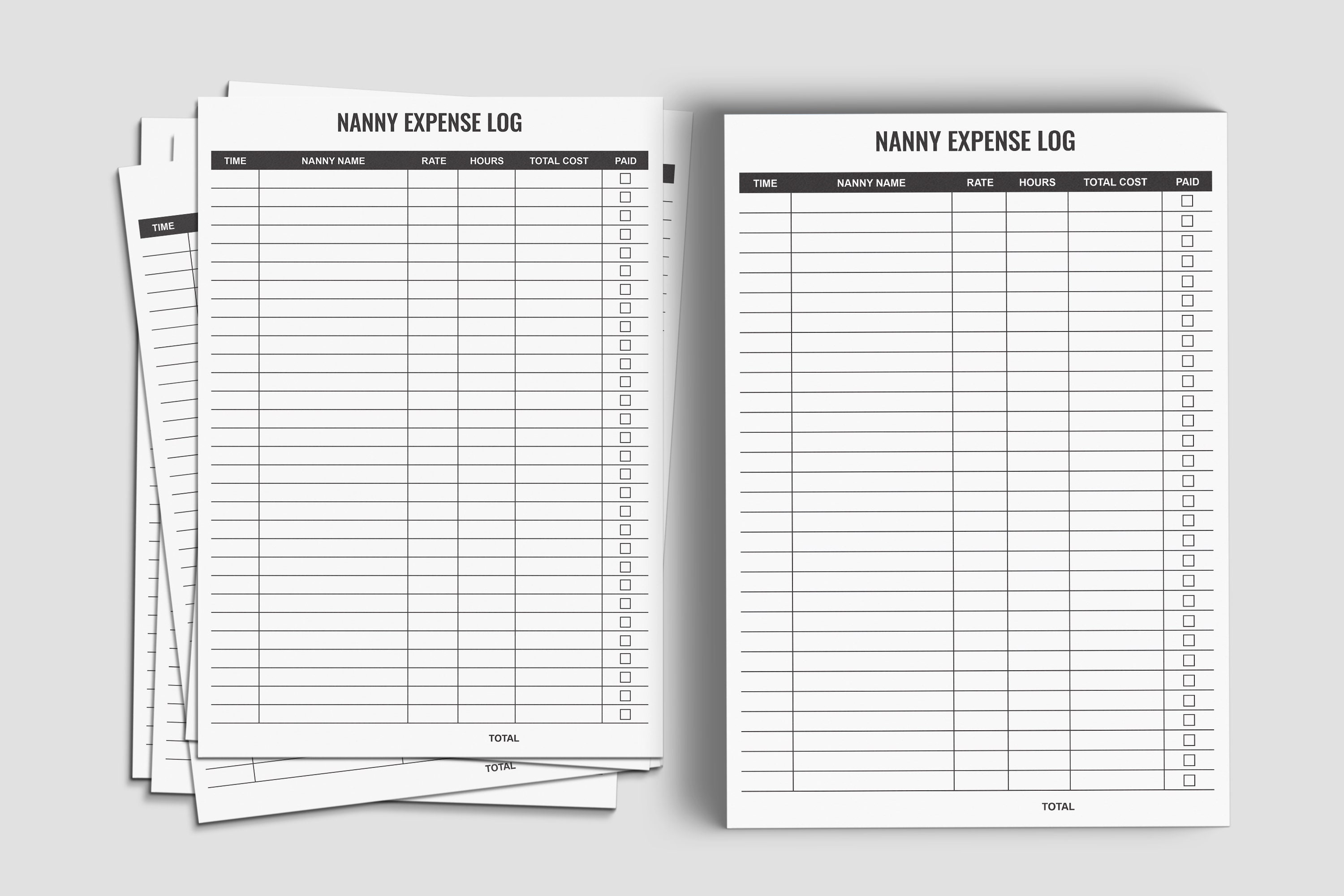 Nanny Onkosten Logboek Nanny Onkosten Tracker Babysitter - Etsy Nederland