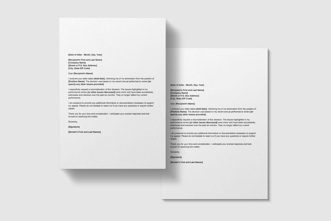 Job Termination Appeal Letter,termination Appeal Letter Template,appeal ...