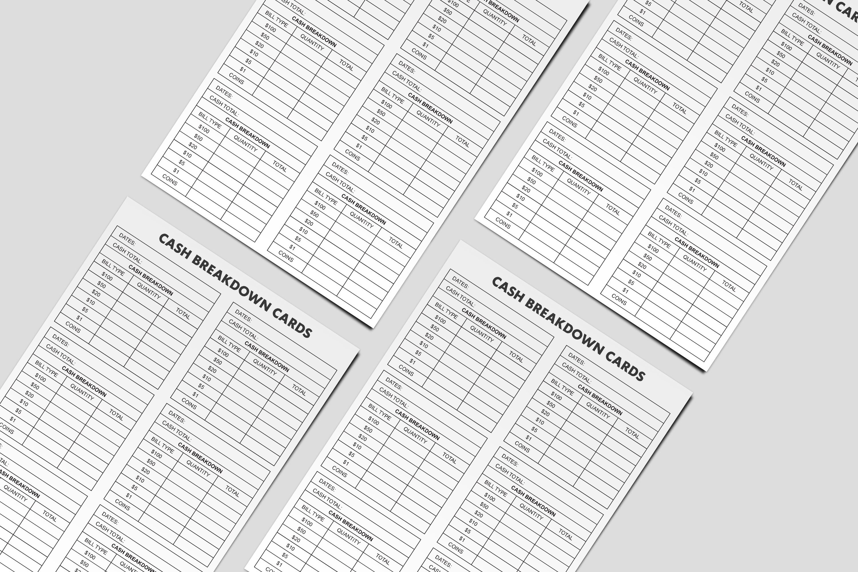 Cash Breakdown Card cash Breakdown Count Sheet cash Breakdown cash Cash Breakdown Card cash Breakdown Count Sheet cash Breakdown cash