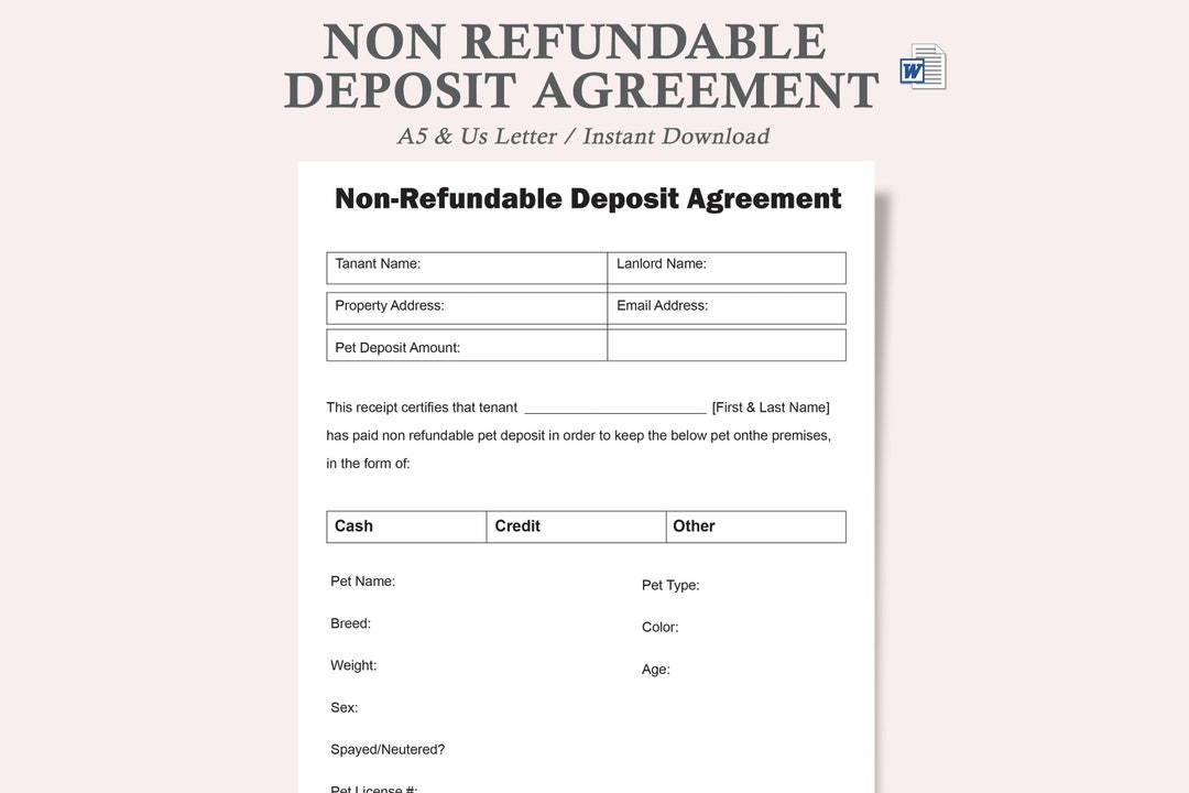 Deposit Agreement Template