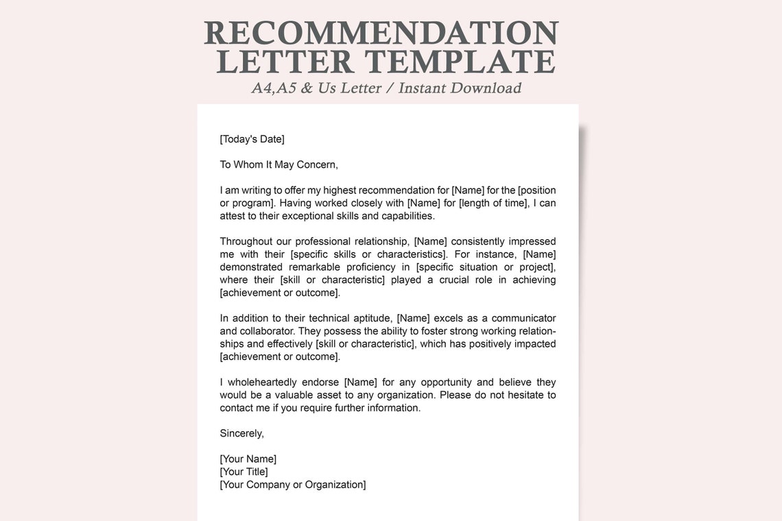 Professional Recommendation Letter,letter of Recommendation ...