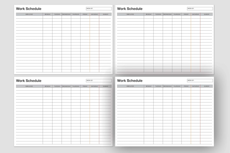 Employee Work Schedule,weekly Work Schedule,weekly Work Schedule ...