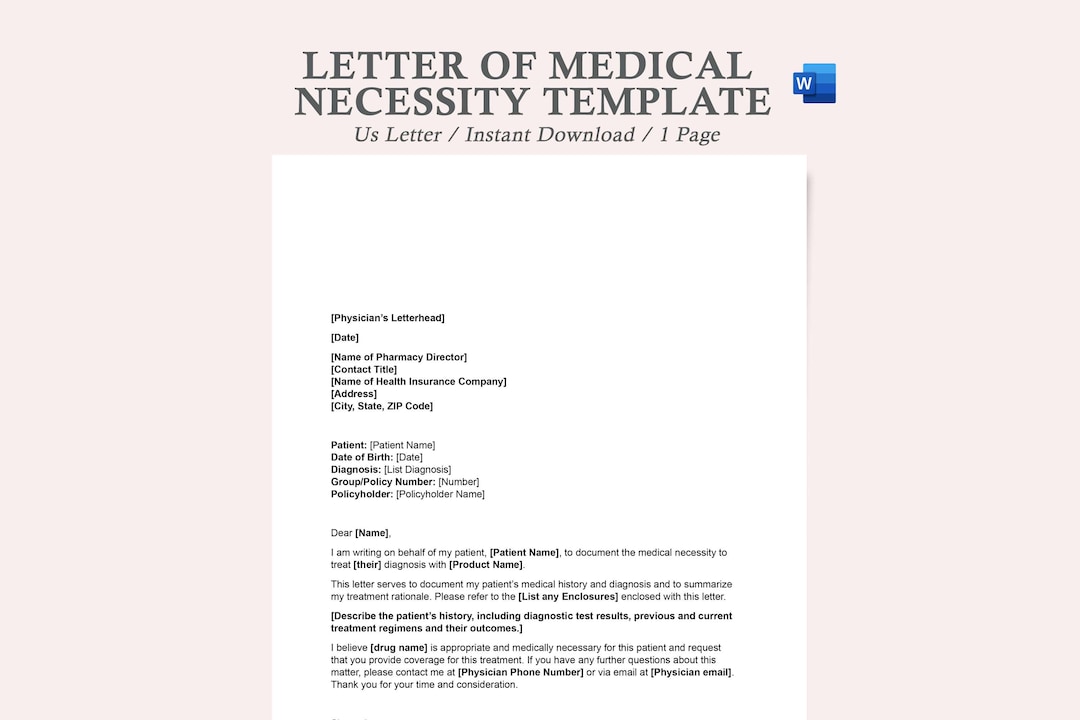Letter of Medical Necessity,letter of Medical Necessity Template,letter ...