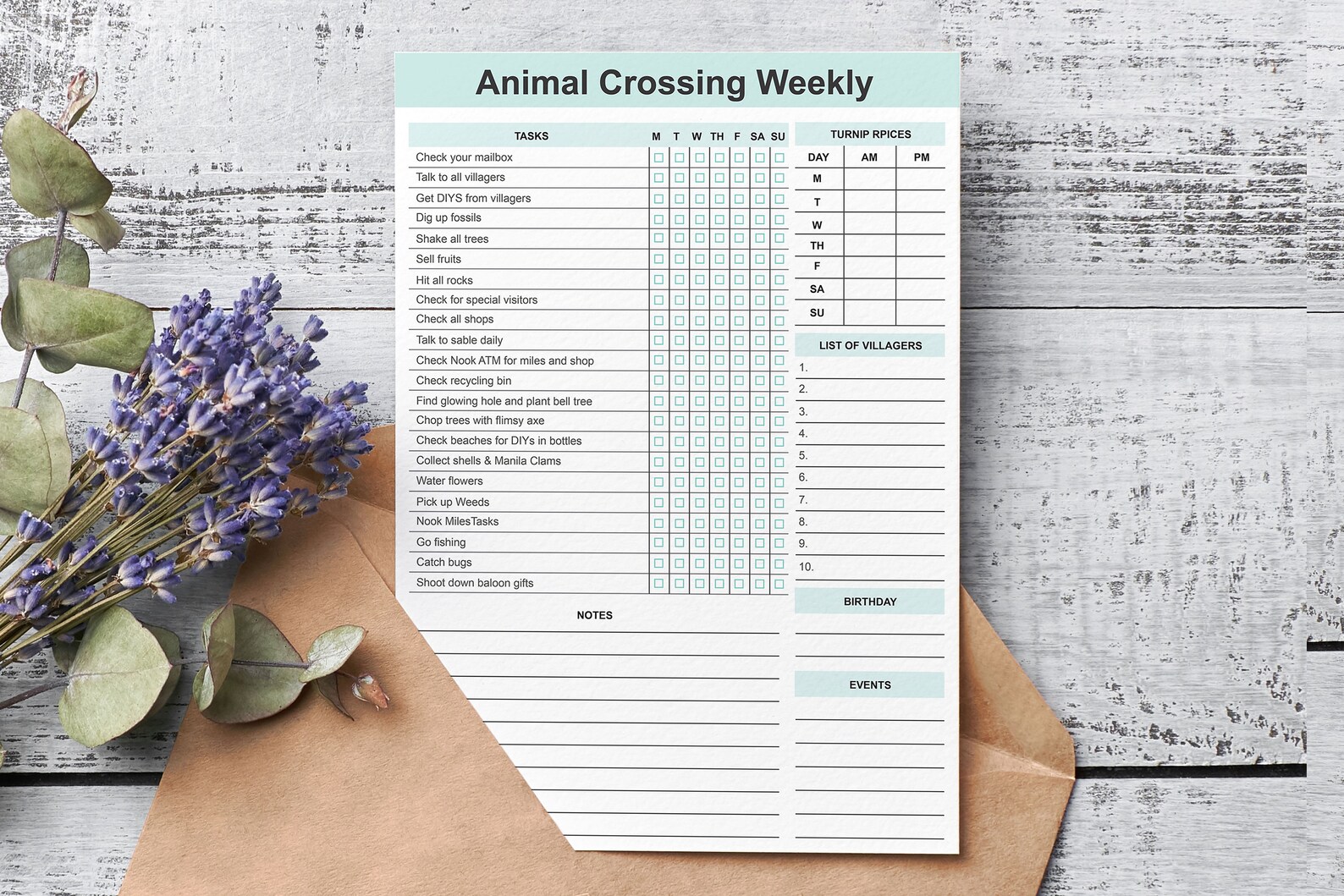 Animal Crossing Checklist,acnh Checklist,acnh Diy Checklist,acnh ...