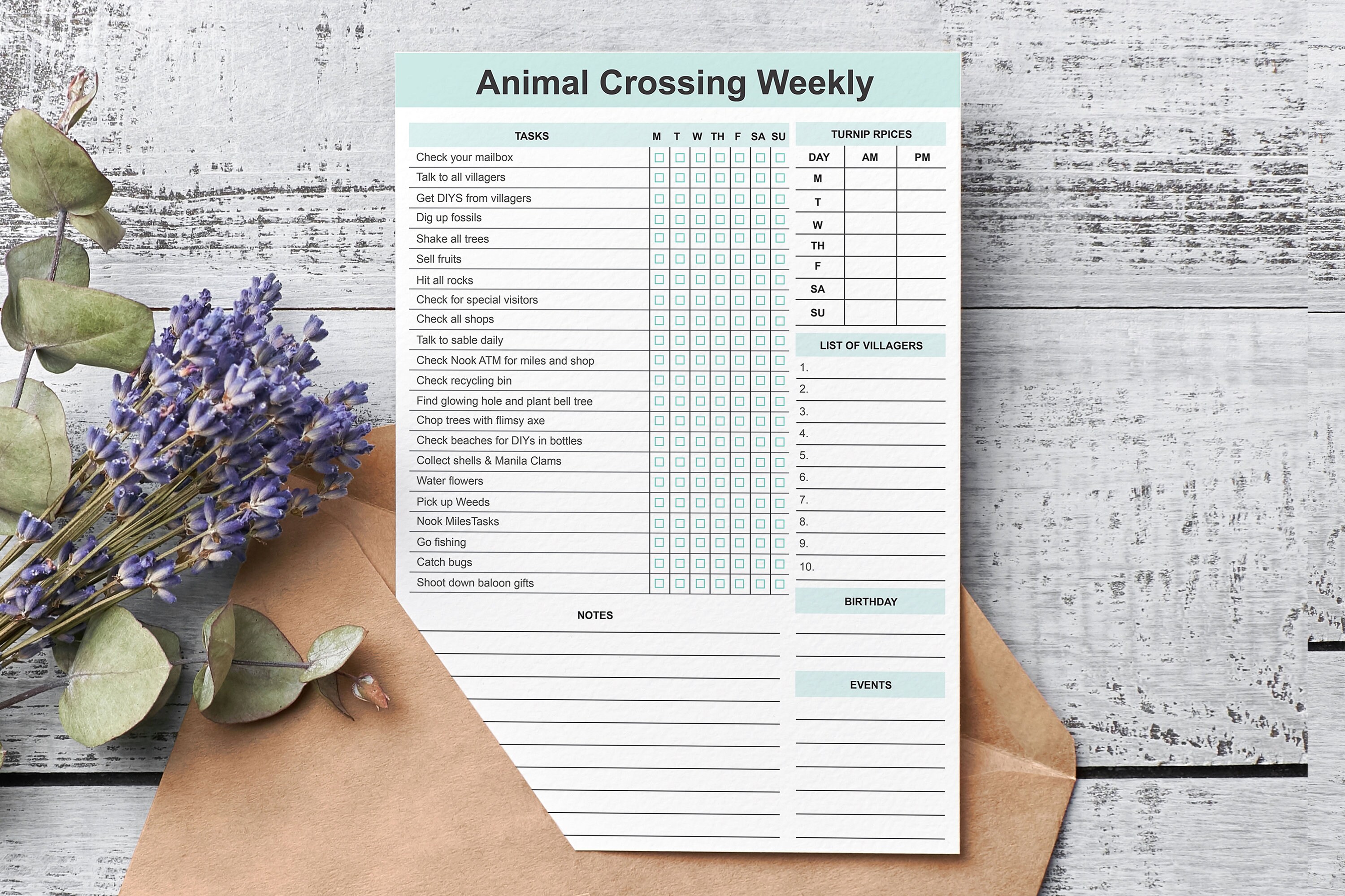 Animal Crossing Checklist,acnh Checklist,acnh Diy Checklist,acnh ...