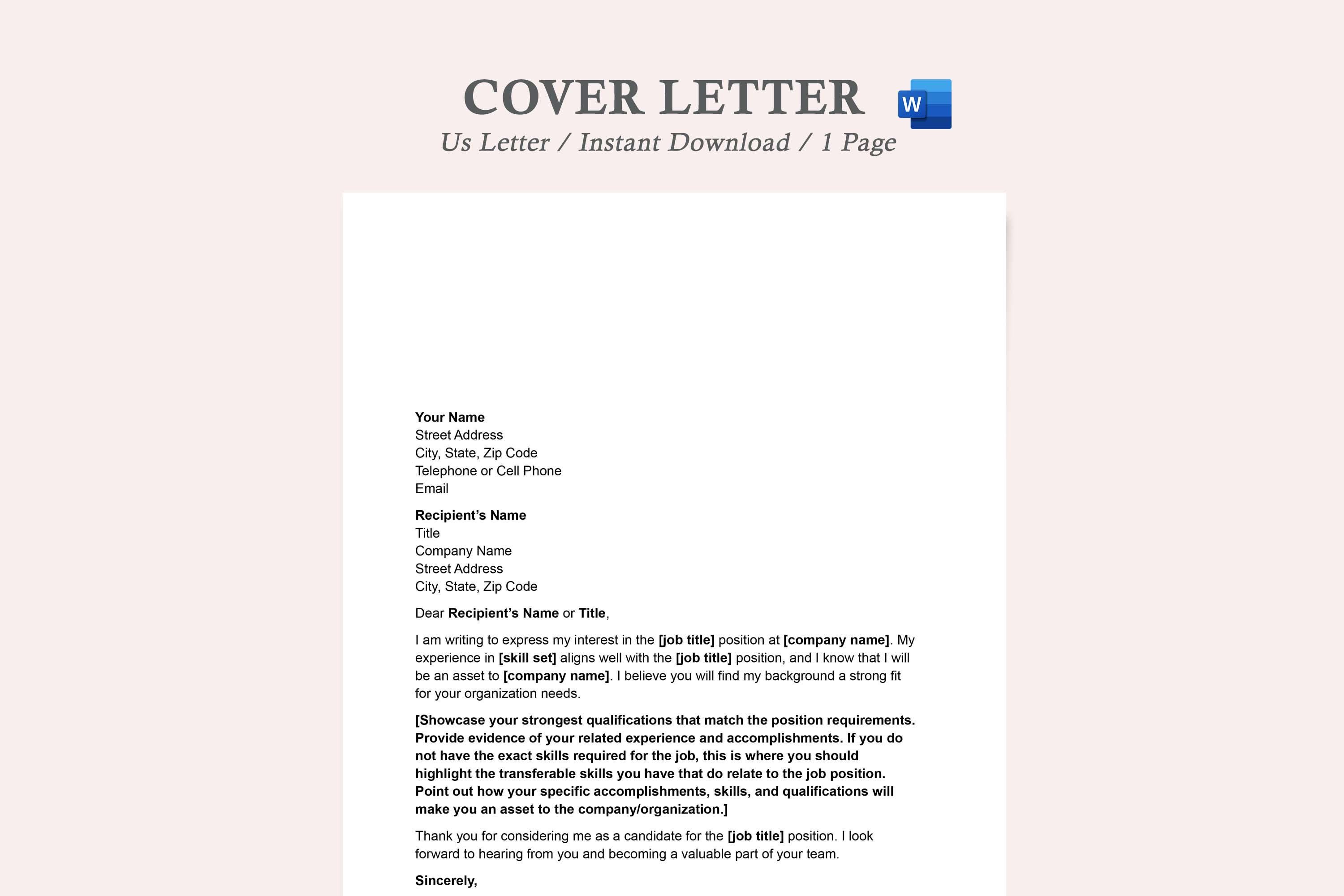 Basic Cover Letter,cover Letter Template,simple Cover Letter,cover ...