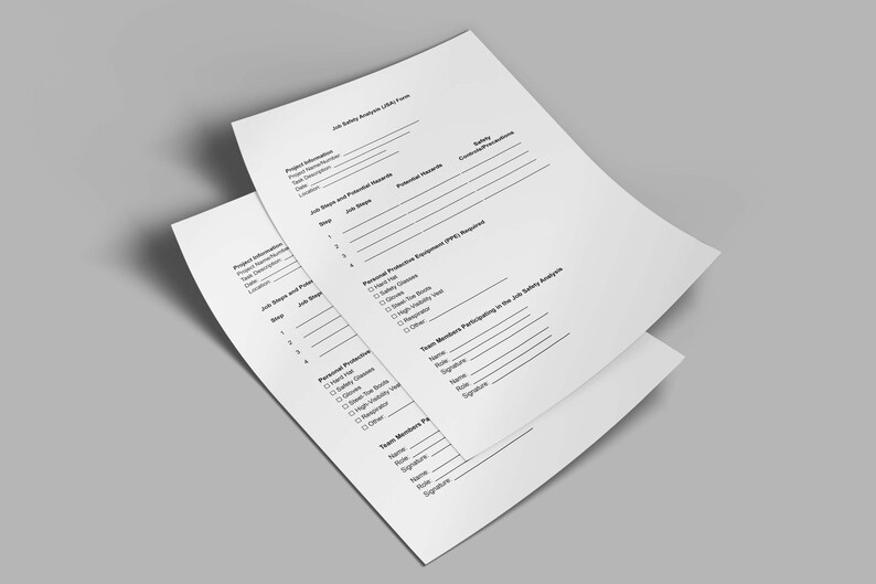 Job Safety Analysis Template,jsa Template Word,printable Jsa Form ...