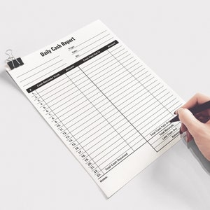 Daily Cash Report,cash Log Sheet,cash Tracker,cash Book,cash Record ...