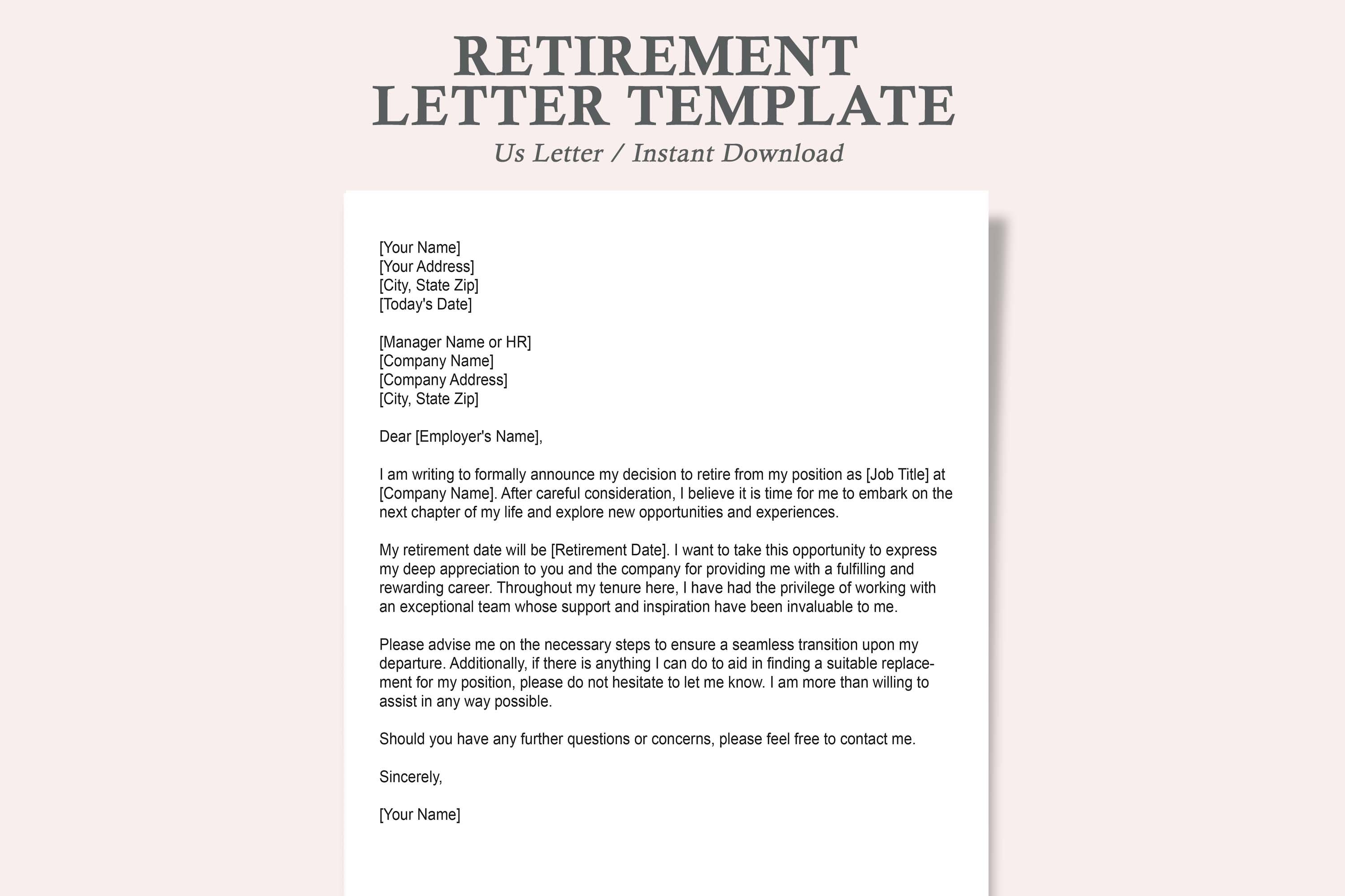Sample Retirement Template