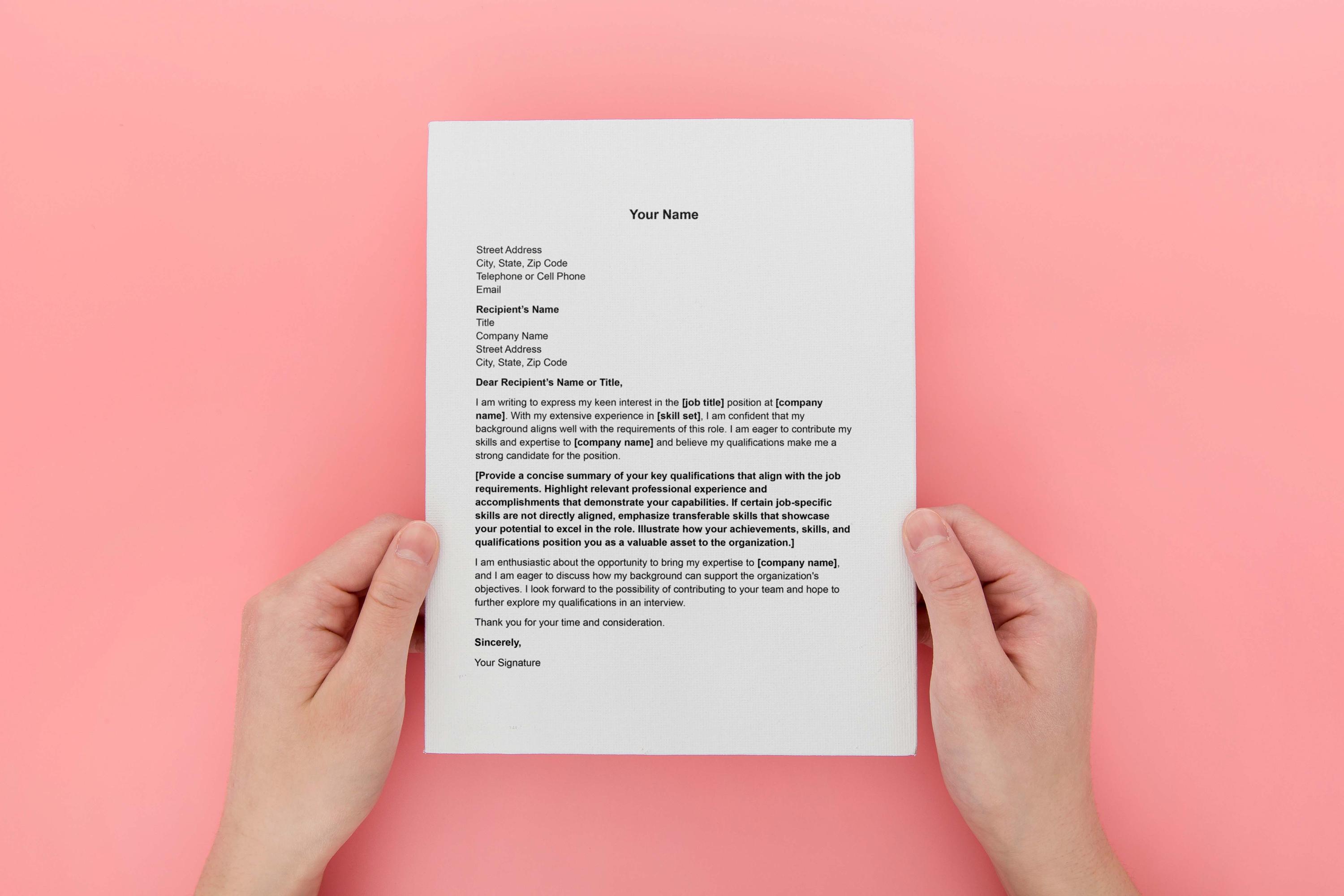 Basic Cover Letter,cover Letter Template,simple Cover Letter,cover ...