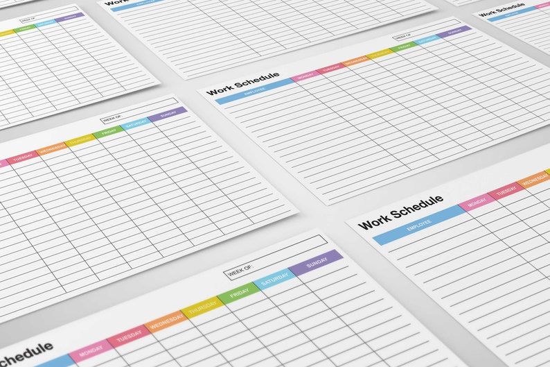 Werkschema werknemer, sjabloon werkschema, sjabloon werkschema ...