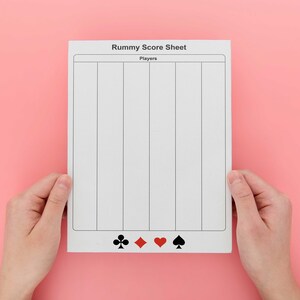 Rummy Score Sheet,game Score Card,gin Rummy,rummy Log,gaming Tracker ...