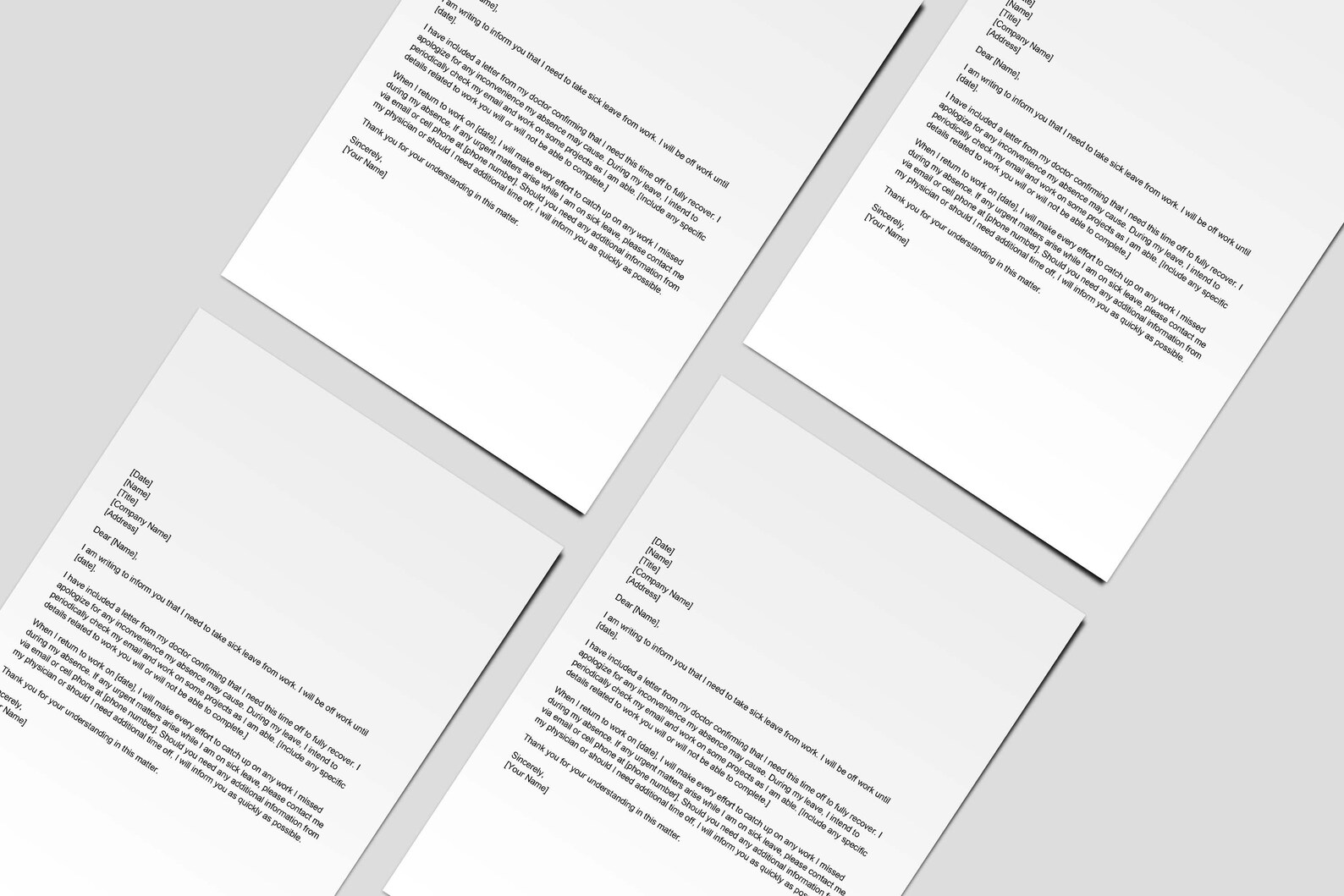 Leave Letter for Work,leaving Notice Letter,sick Leave Letter,sick ...