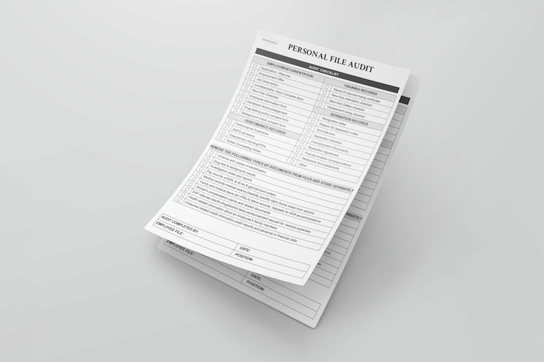 Hr Audit Checklist,hr Employee File Audit Checklist,human Resources ...