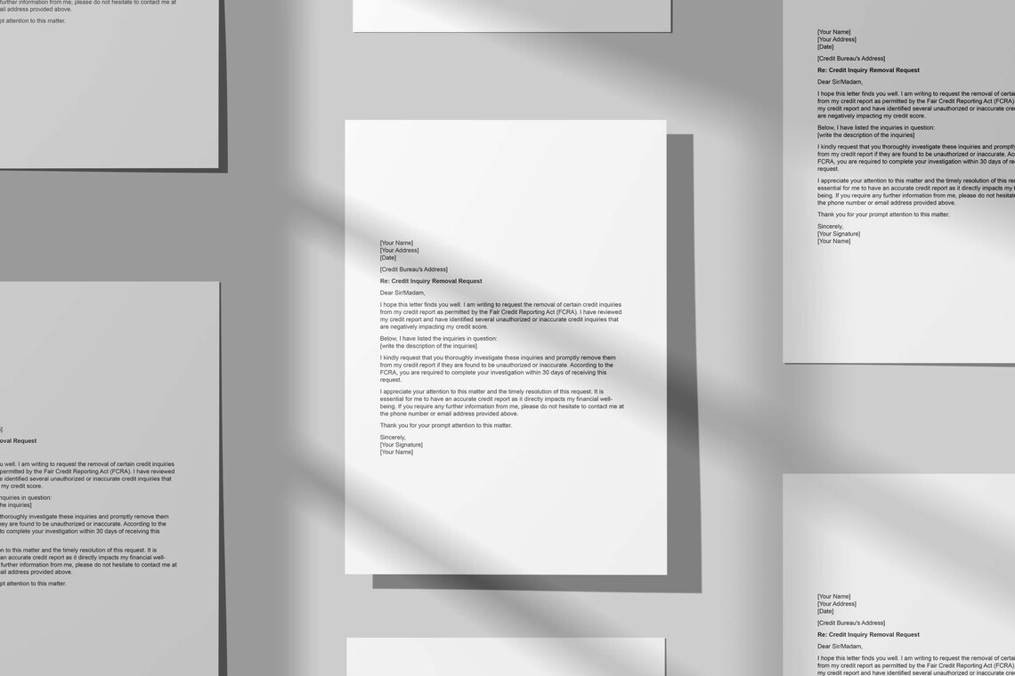 Credit Inquiry Removal Letter,credit Inquiry Removal Letter Template ...