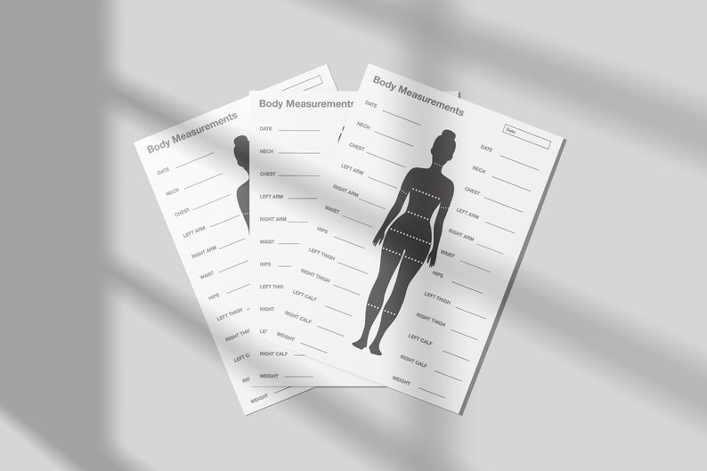 Body Measurement Chart,body Measurement Tracker,body Measurement ...