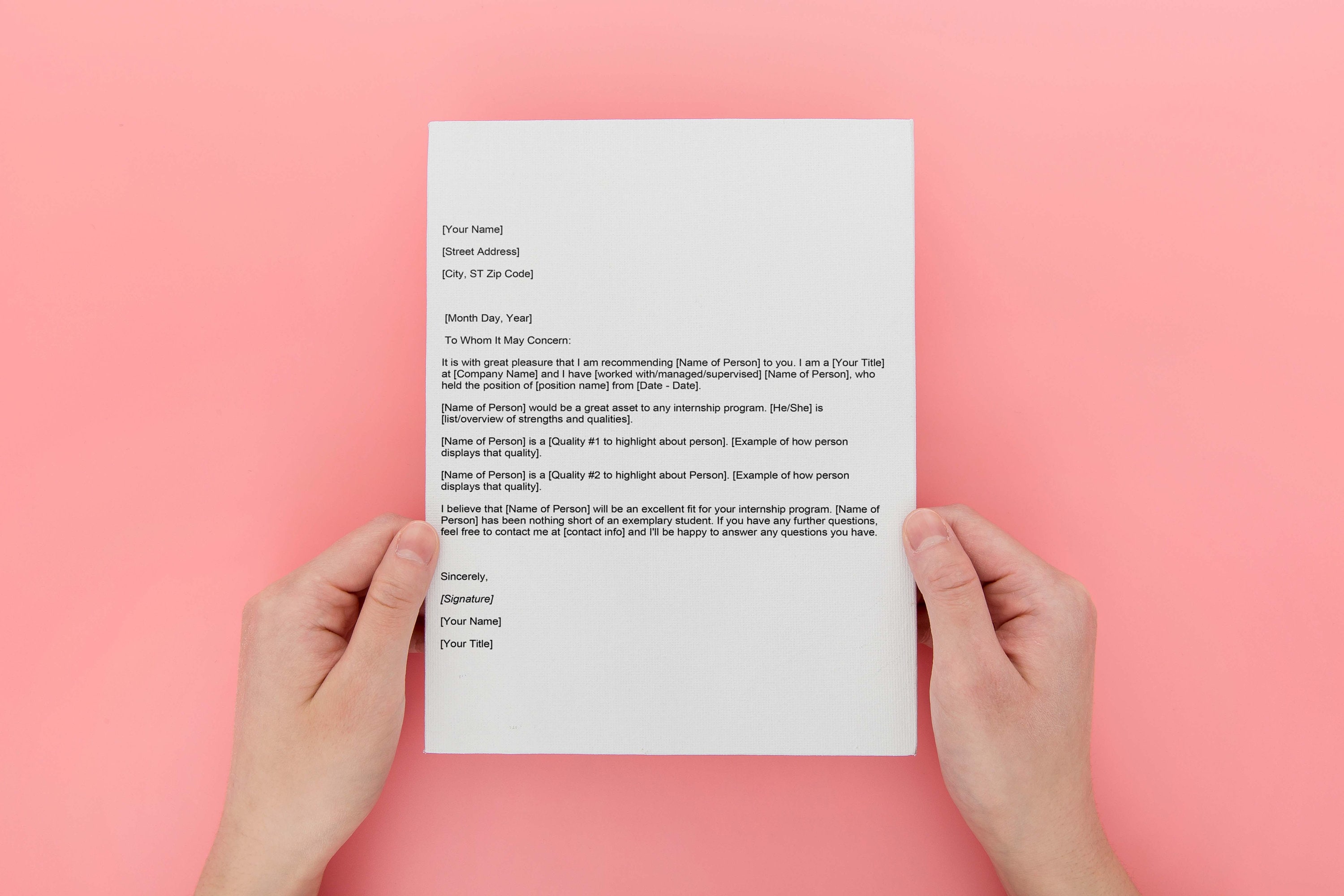 Recommendation Letter Template,professional References Template ...