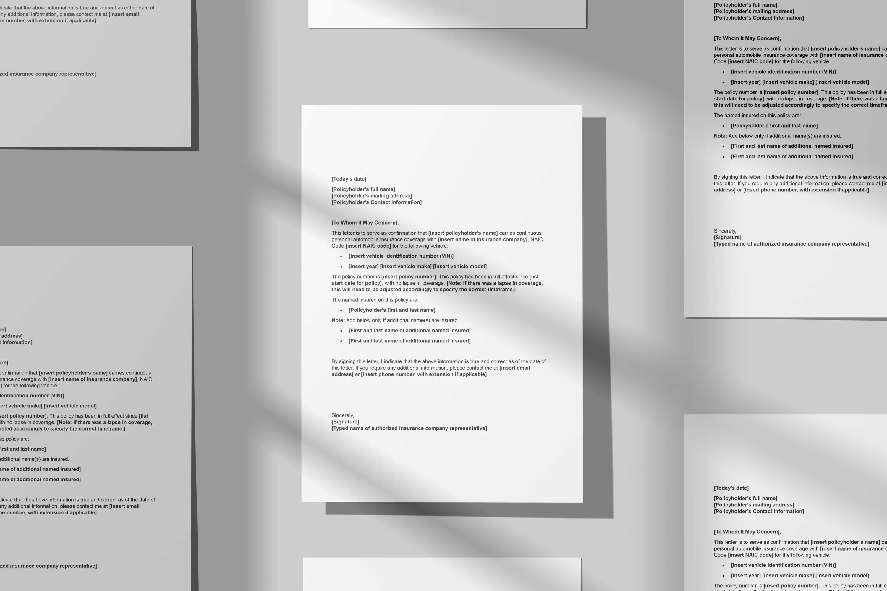 Car Insurance Letters