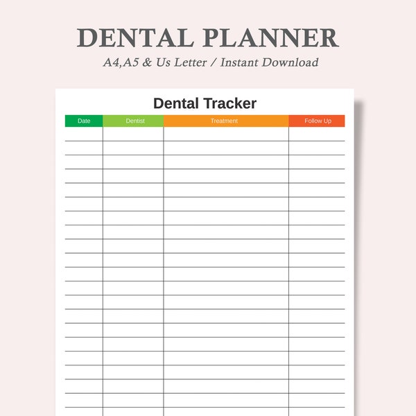 Dental Tracker - Etsy