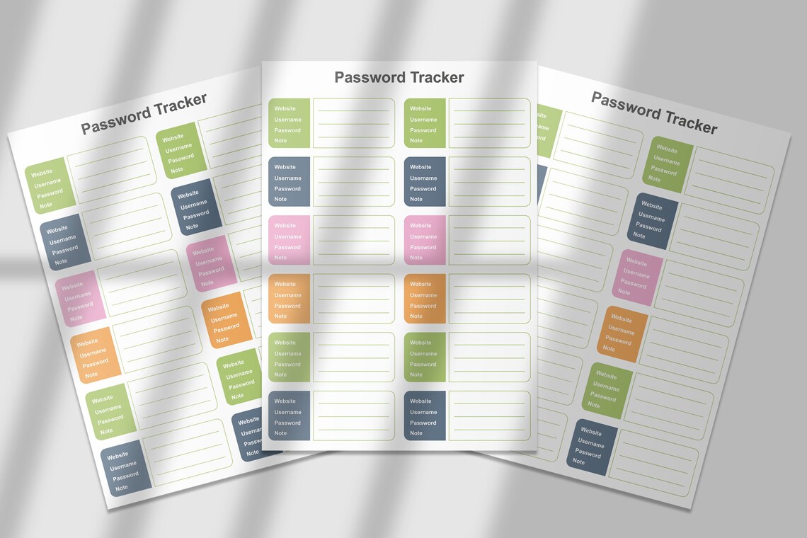 Password Tracker Printable,password Log,password Keeper,password ...