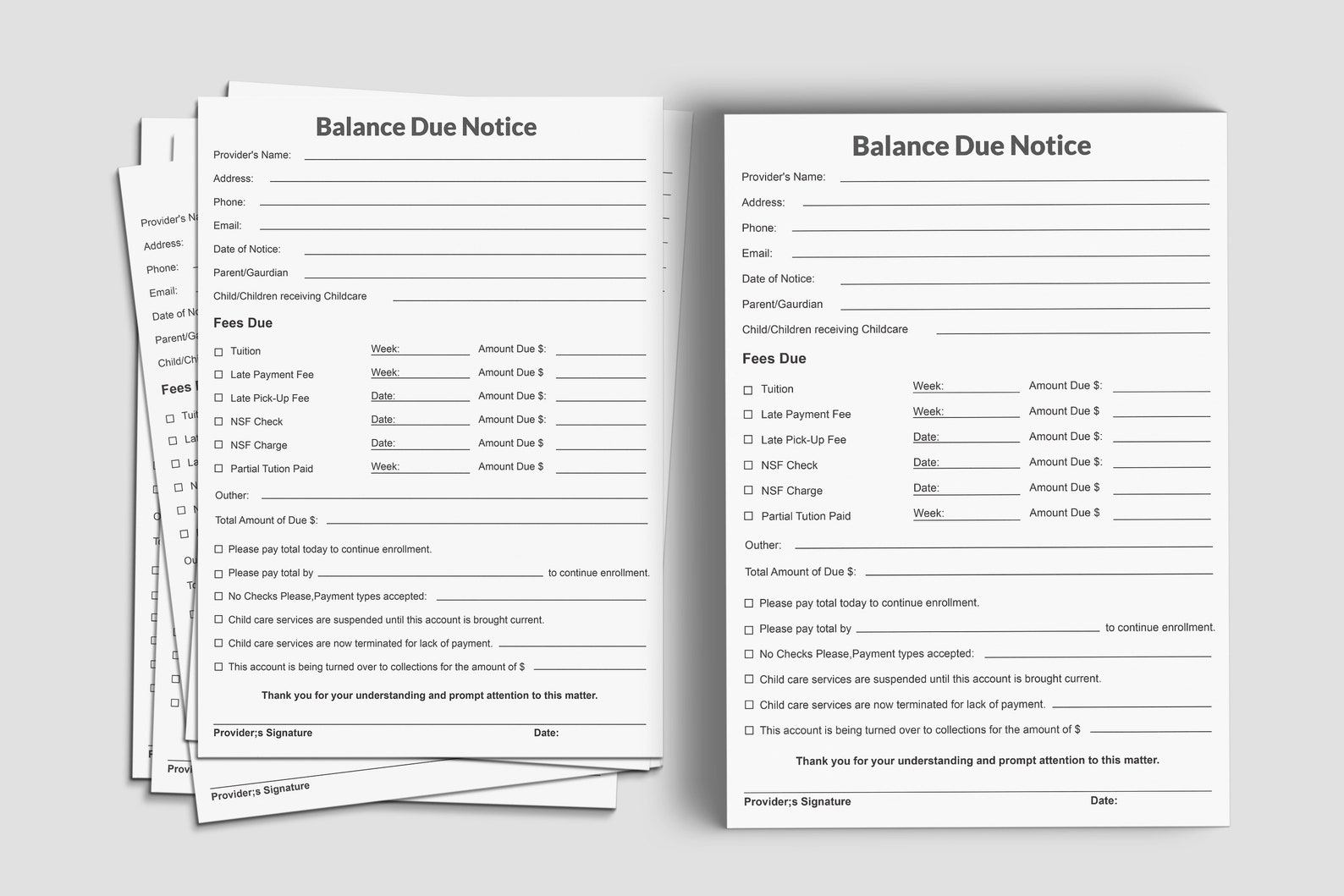 Balance Due Form,balance Due Notice,balance Due Notice Template,notice ...