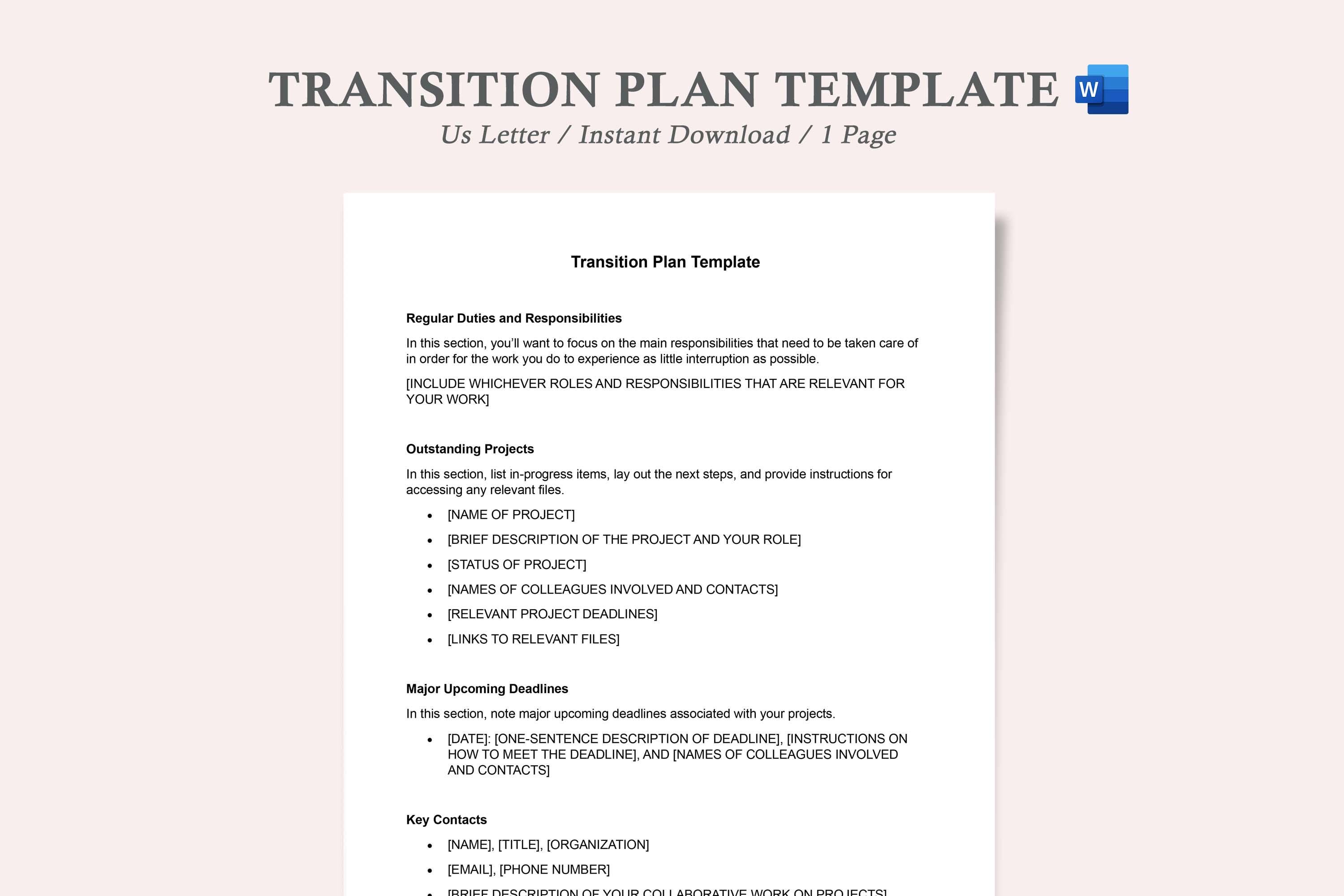 Transition Plan Template,project Transition Plan Template,employee ...