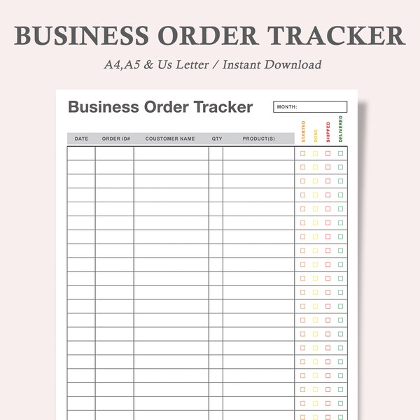 Purchase Order Log Template - Etsy