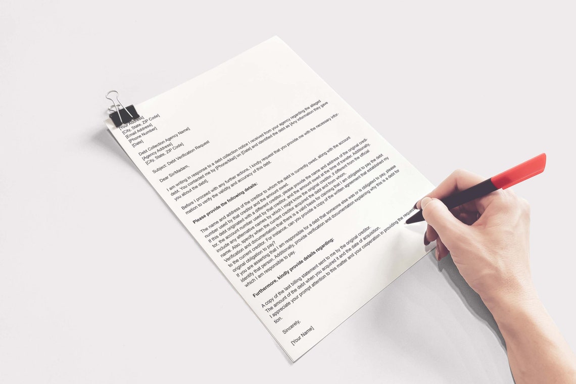Debt Verification Letter Template,debt Verification Letter,letter of ...