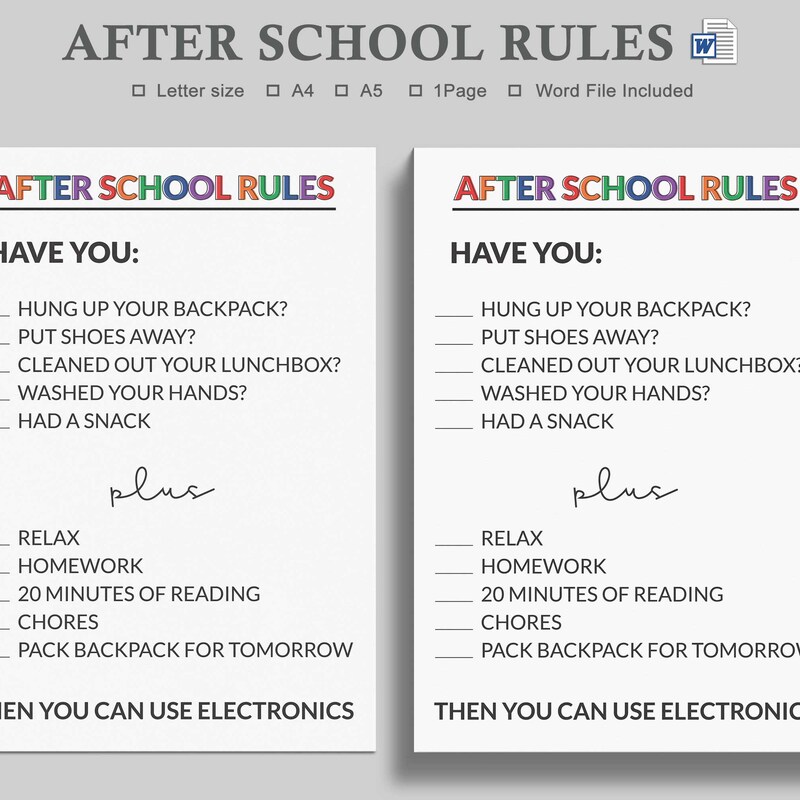 School Rules - Etsy