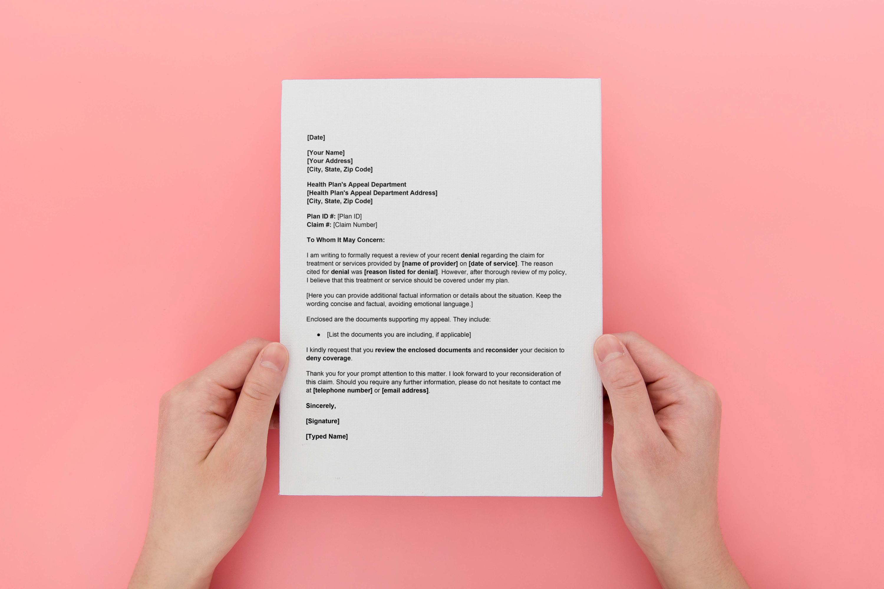 Health Insurance Letter,health Insurance Appeal Letter,health Insurance ...