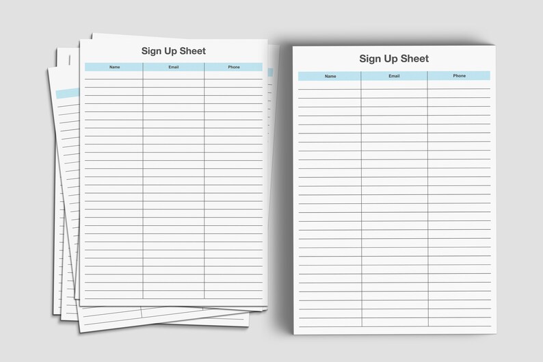 Sign up Sheet,sign up Sheet Template,sign up List Template,printable ...