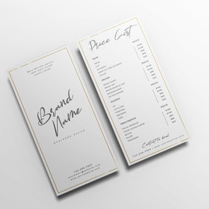 Faux Gold Price List Template Beauty Editable Price List | Etsy