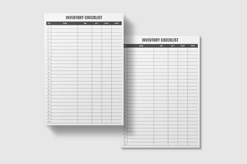 Inventory Checklist,inventory Stock Tracker,stock Inventory Tracker ...