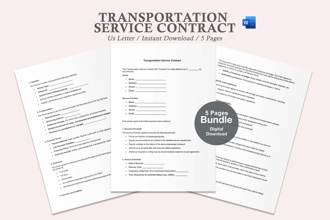 Transportation Contract,transport Contract Agreement,transportation ...